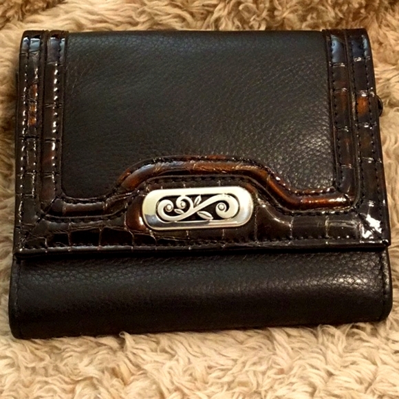 Brighton | Bags | Brighton Brown And Black Patent Croc Accent And ...